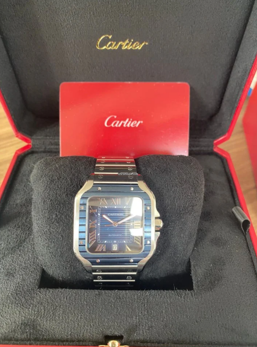 Cartier Santos De Cartier Blue Dial 2022 ONE SHOT – BackWatch Department