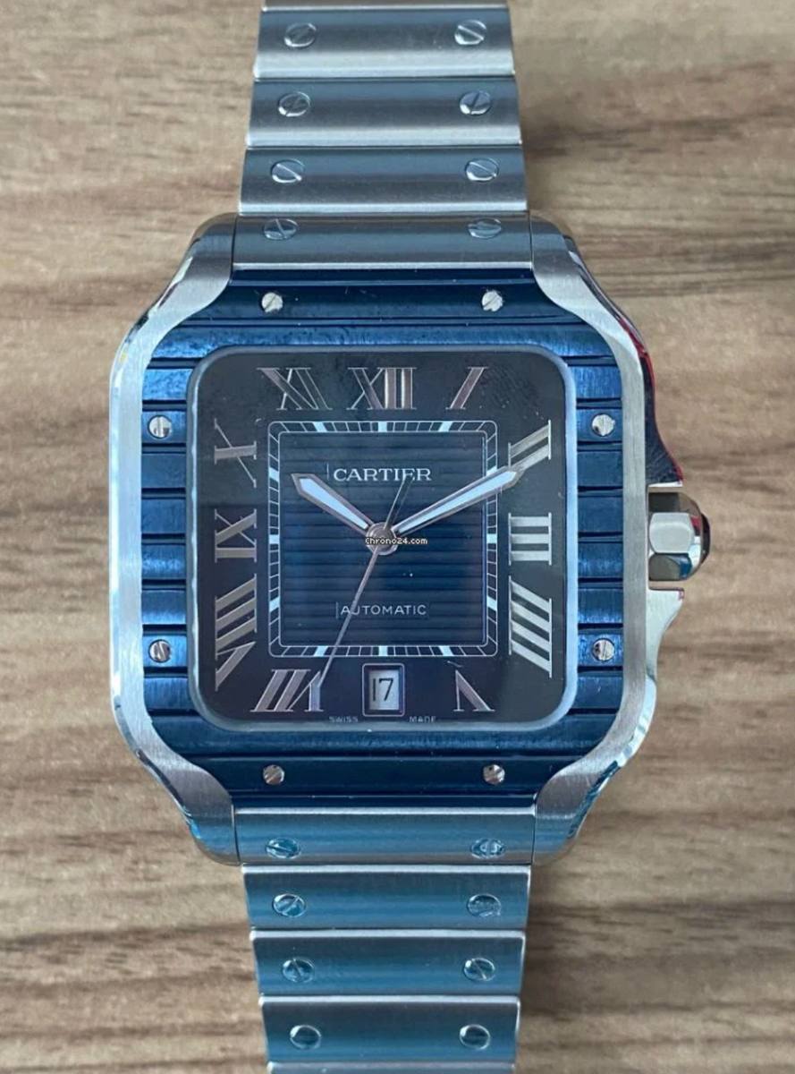 Cartier Santos De Cartier Blue Dial 2022 ONE SHOT – BackWatch Department